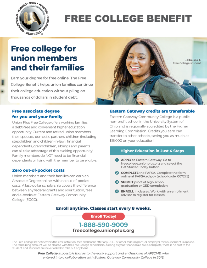 Free College Benefit for Union Members & Their Families | Local 393